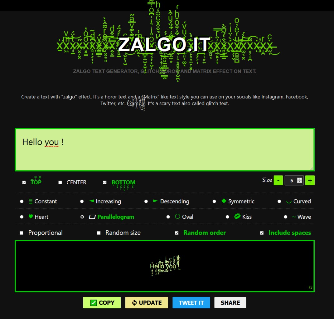 Zalgo Text Generator